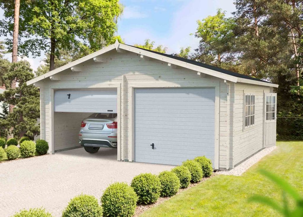 Dobbelt garage på 28m2 i træ | Køb som samlesæt du kan byg selv