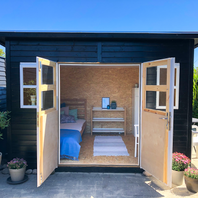 Have-skur i træ 7,1 m2 | Leveres i hele elementer lige til at samle